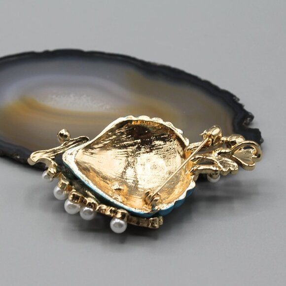 Jewelry | Jewelry Pin Brooch Pendant Shell Water Coral Reef Gold Tone ...